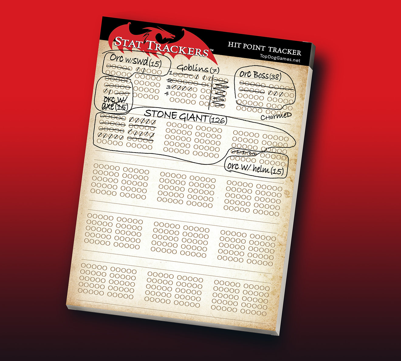 Stat Tracker: Hit Point Tracker Pad – Crazy Squirrel Games & Toys