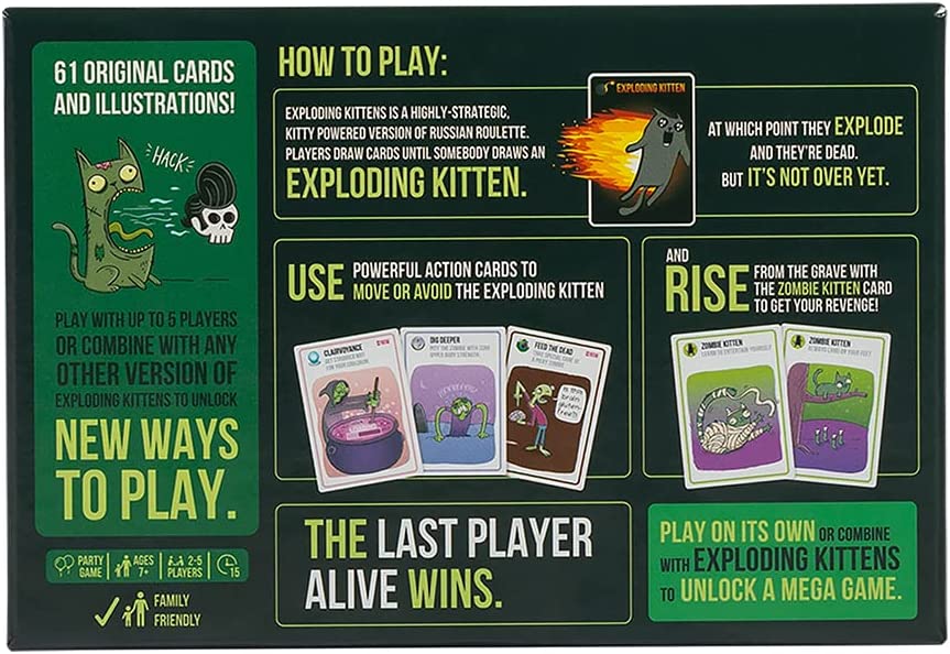 Zombie Kittens: An Exploding Kittens Game – Crazy Squirrel Games & Toys